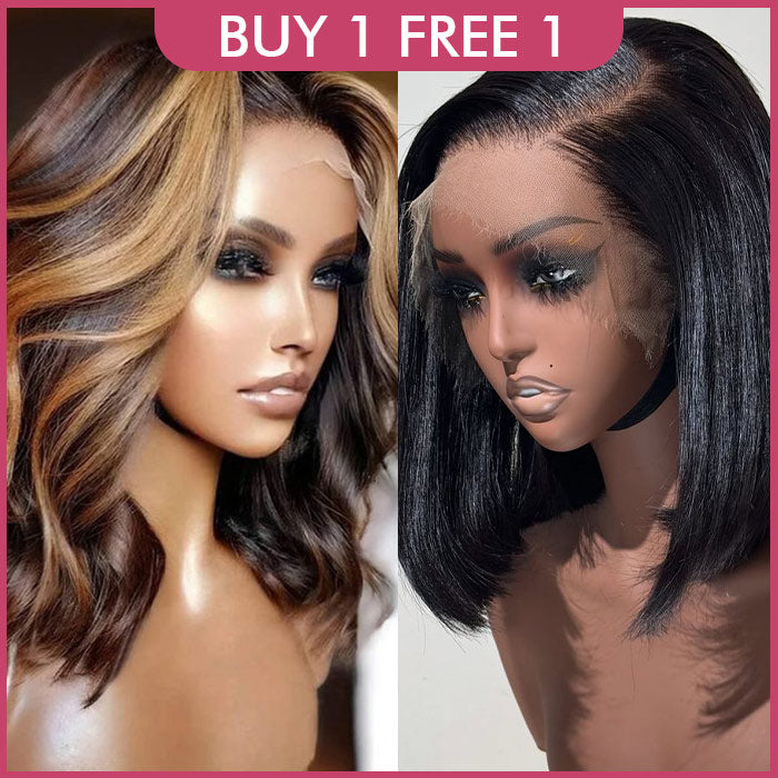 [$149 = 2 Wigs] 220% Density 8x5 Pre Cut HD Lace Blunt Cut Straight ...