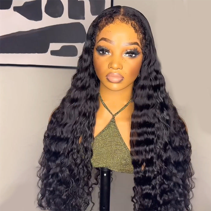 220% Density Loose Deep Wave 4B 4C Kinky Edges Wig Natural Hairline 8x ...