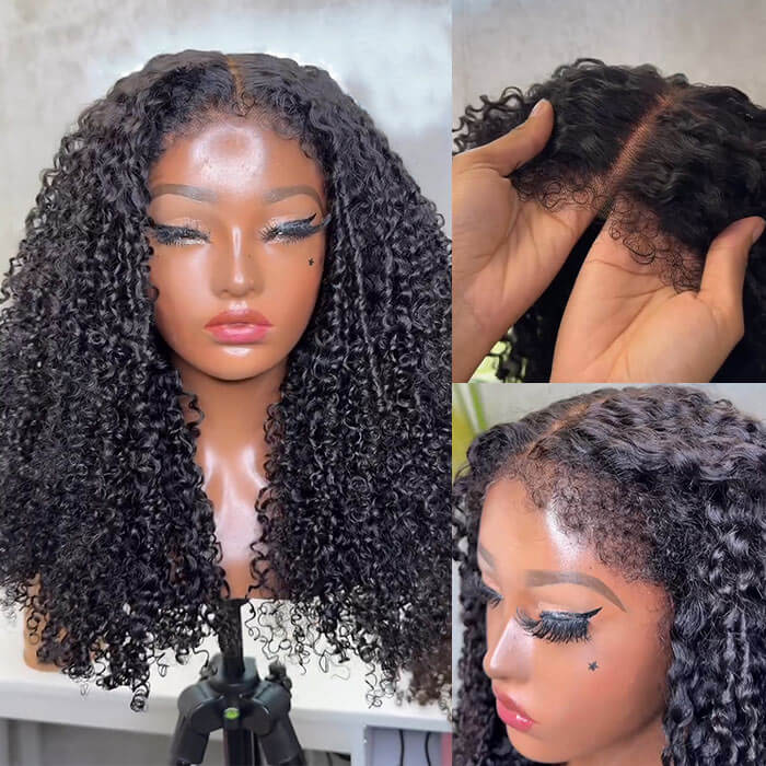 4C Hairline 280% Density Spiral Curly HD Lace Wig Realistic Kinky Edges ...