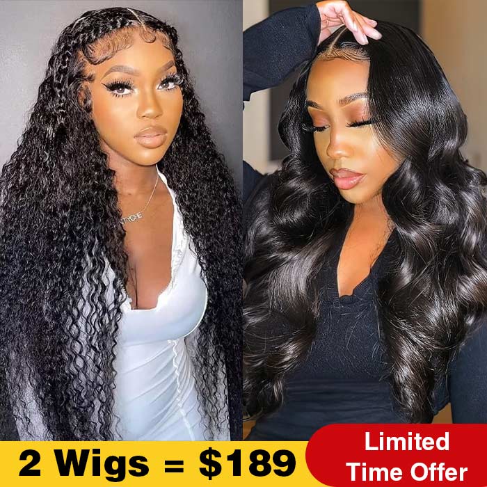 2Wigs $189 | 8x5 Deep Parting Glueless Body Wave & Water Wave Pre Cut ...