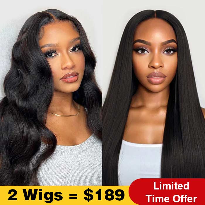 2Wigs $189 | 8x5 Glueless Body Wave Wig + 8x5 Glueless Straight Put on ...
