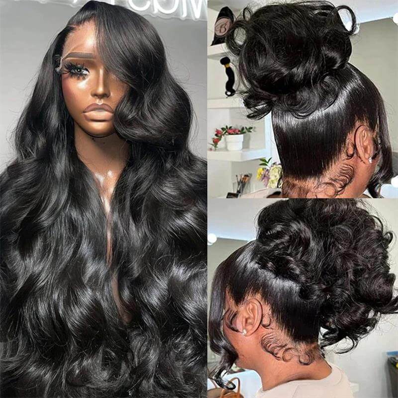 Subella Breathable 360 HD Transparent Lace Wig Pre Plucked Body Wave H ...
