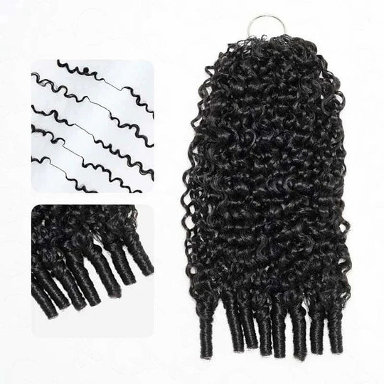 Burmese Curly Seamless Crochet Hair Pre-Looped Human Hair Extensions N ...