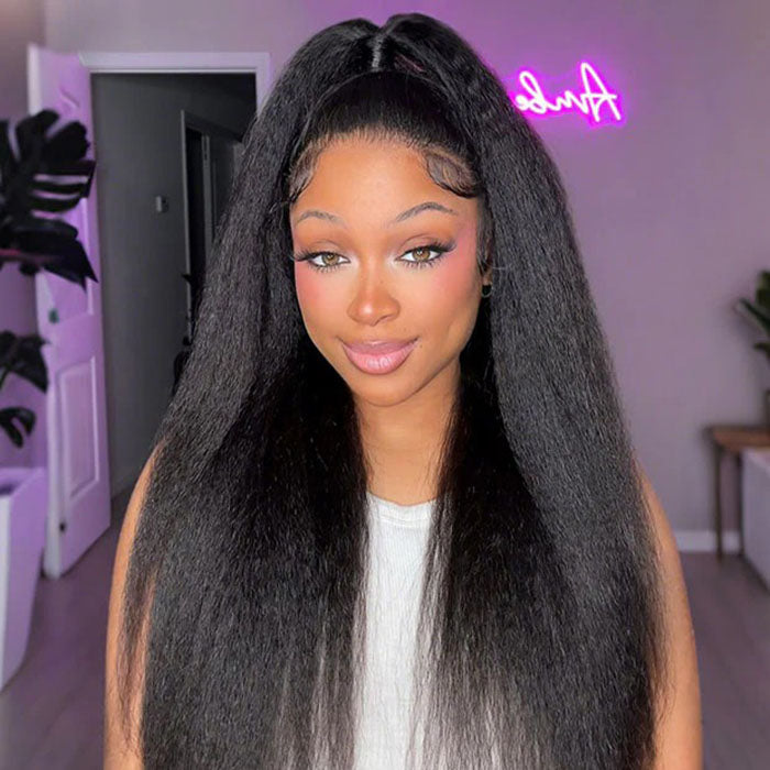 Clearance Sale | 13x4 HD Lace Front Kinky Straight Wig Natural Hairlin ...