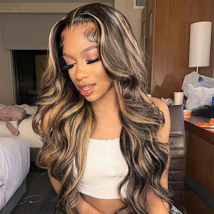 [BOGO] Face-Framing Curtain Bangs Wig Body Wave Glueless Balayage High ...