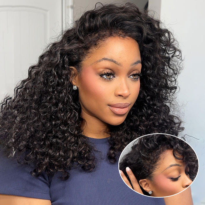 Kinky Edges 4C Hairline Deep Curly Glueless Wig Snug Fit 220% Density ...