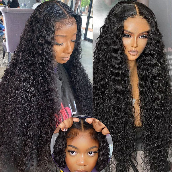 Pre Cut HD Lace Wigs 8x5 Lace Closure Wigs Curly Pre-Bleached Mini Kno ...