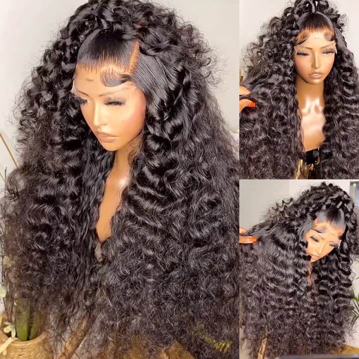 Loose Deep Wave Lace Front Wig Transparent Skin Melt Lace Wigs Human ...