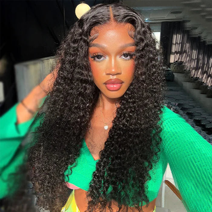 7X5 Pre Cut Wigs Glueless Deep Wave Human Hair Wigs HD Lace Closure Wi ...