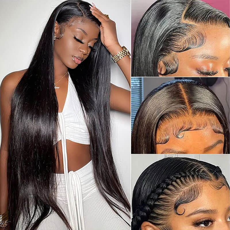 HD Transparent Lace Front Human Hair Wigs 13x4/13x6 Straight Frontal W ...