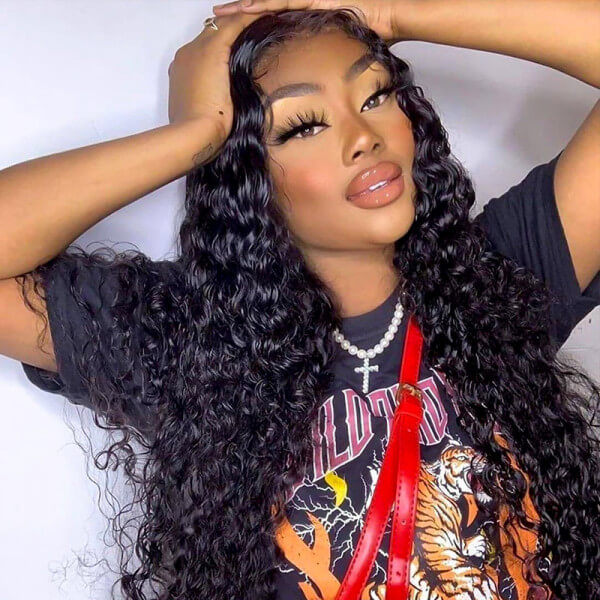 Water Wave 13x6 HD Transparent Lace Front Wig Brazilian Water Wave Lac ...