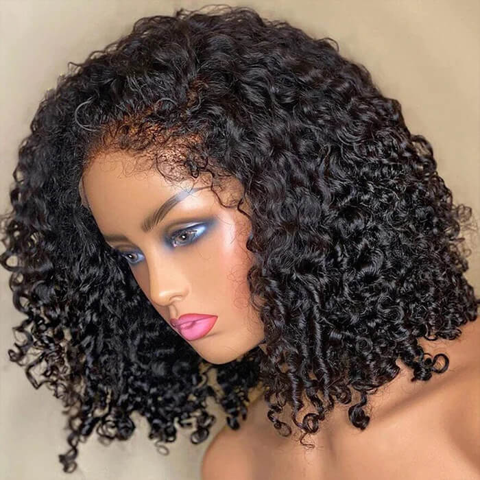 4C Hairline Bob Wigs Glueless Curly 13x4/4x4 HD Lace Front Bob Wig Wit ...