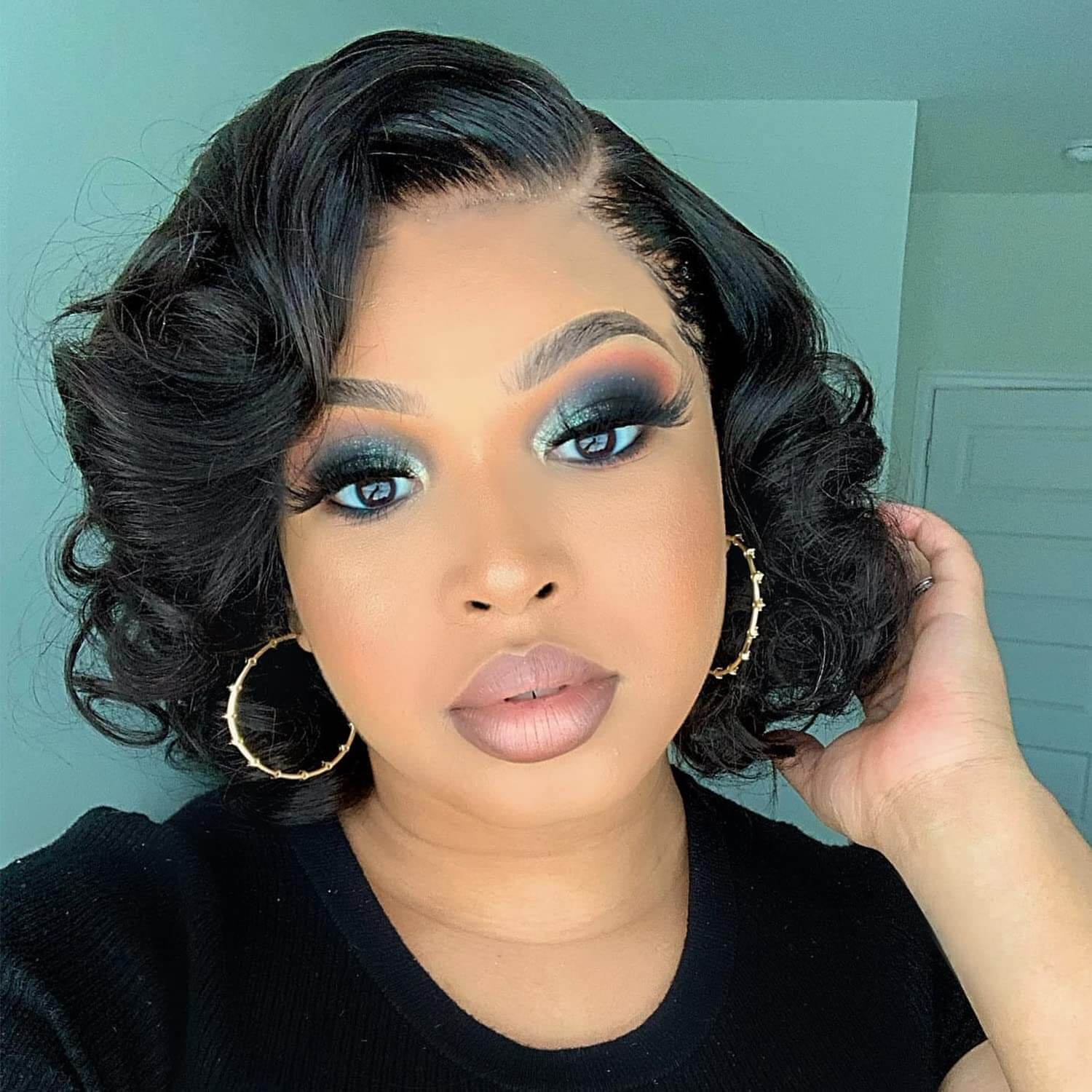 Body Wave Bob Wigs Human Hair Glueless Short Cut Body Wave 13x4 Lace ...