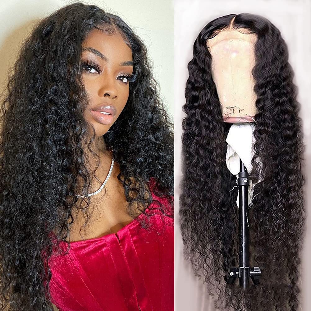 Water Wave Wigs 4x4 Transparent Lace Wigs Human Hair – Subella Hair